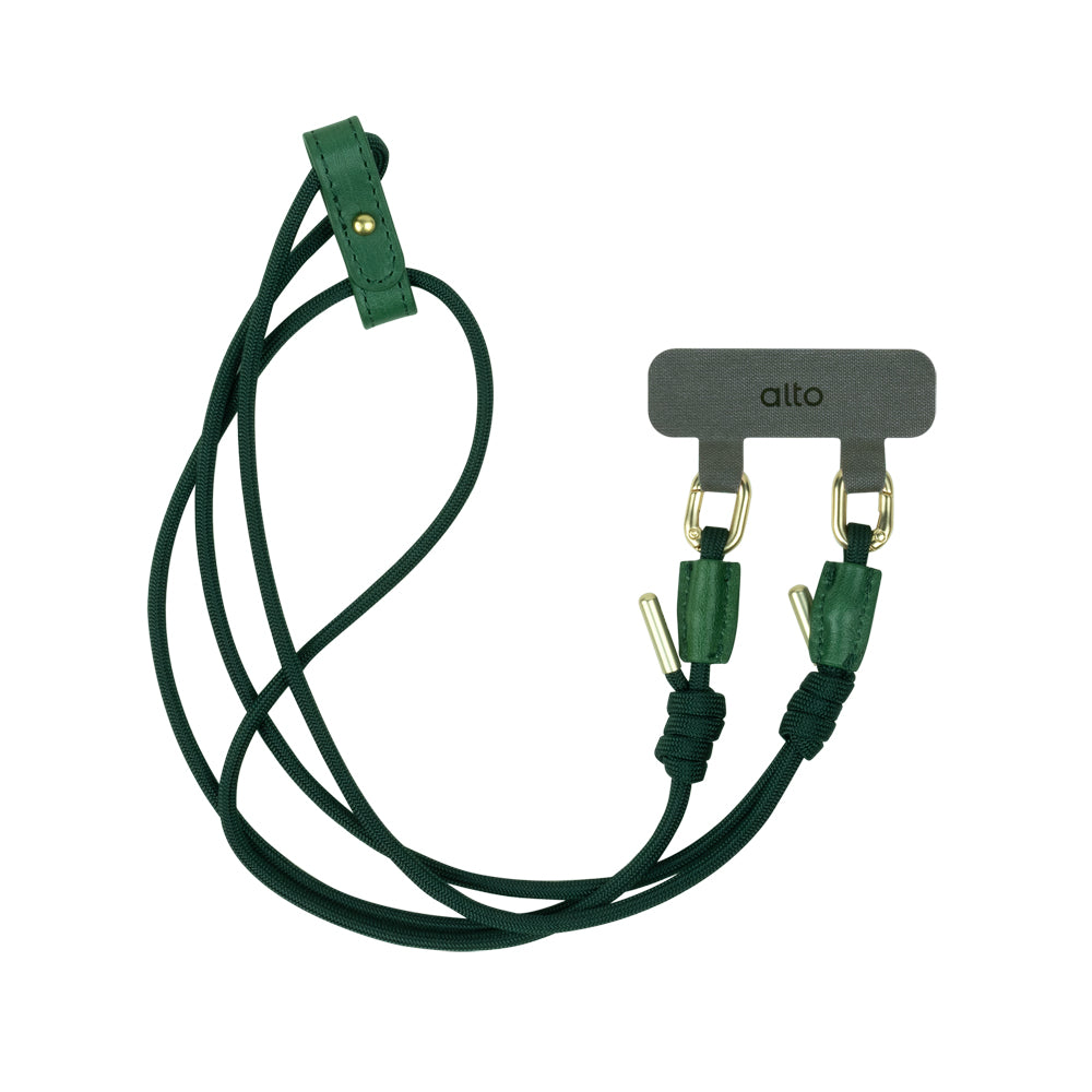 Alto Phone Lanyards Connector + 4mm Comfort Nylon Strap – Forest Green
