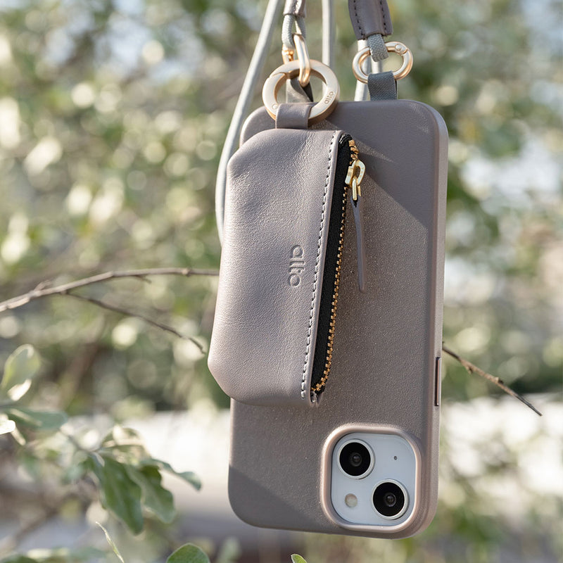 Alto Leather Coin Pouch – Cement Gray