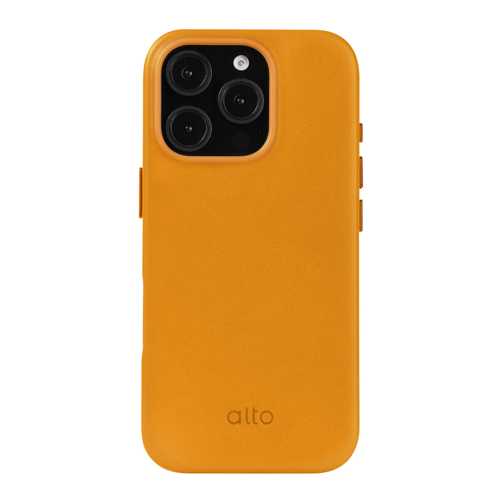 iPhone 16 Series Clop Magnetic Leather Case - Caramel Brown